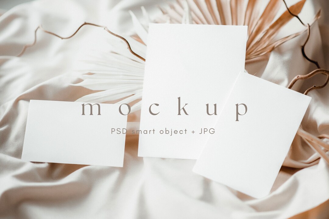 Boho Invitation Suite Mockup, Modern Wedding Mock Up, Neutral Card ...