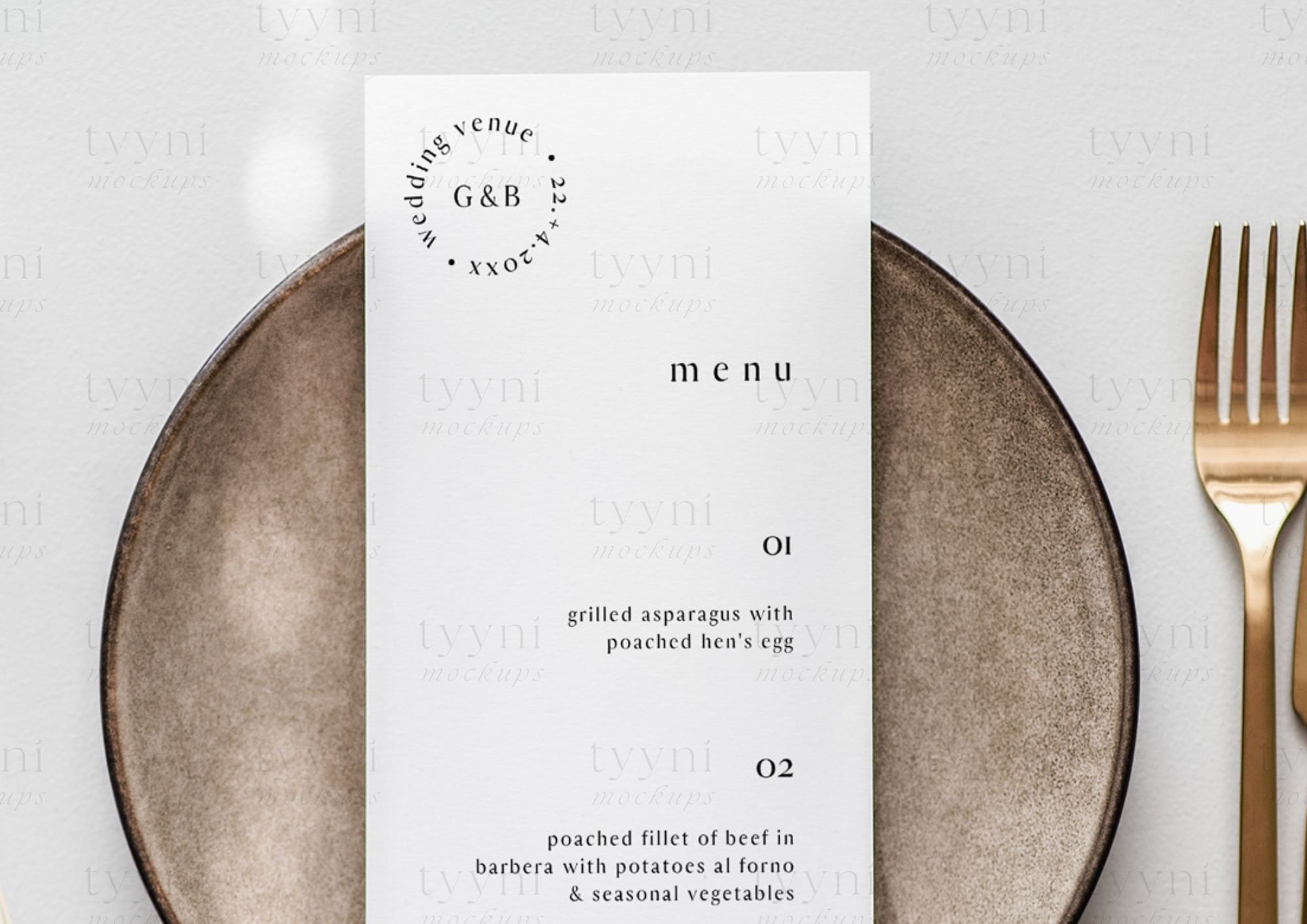 Menu Mockup 4x9 Card, Boho Wedding Menu Mock Up, Modern Wedding Dinner ...
