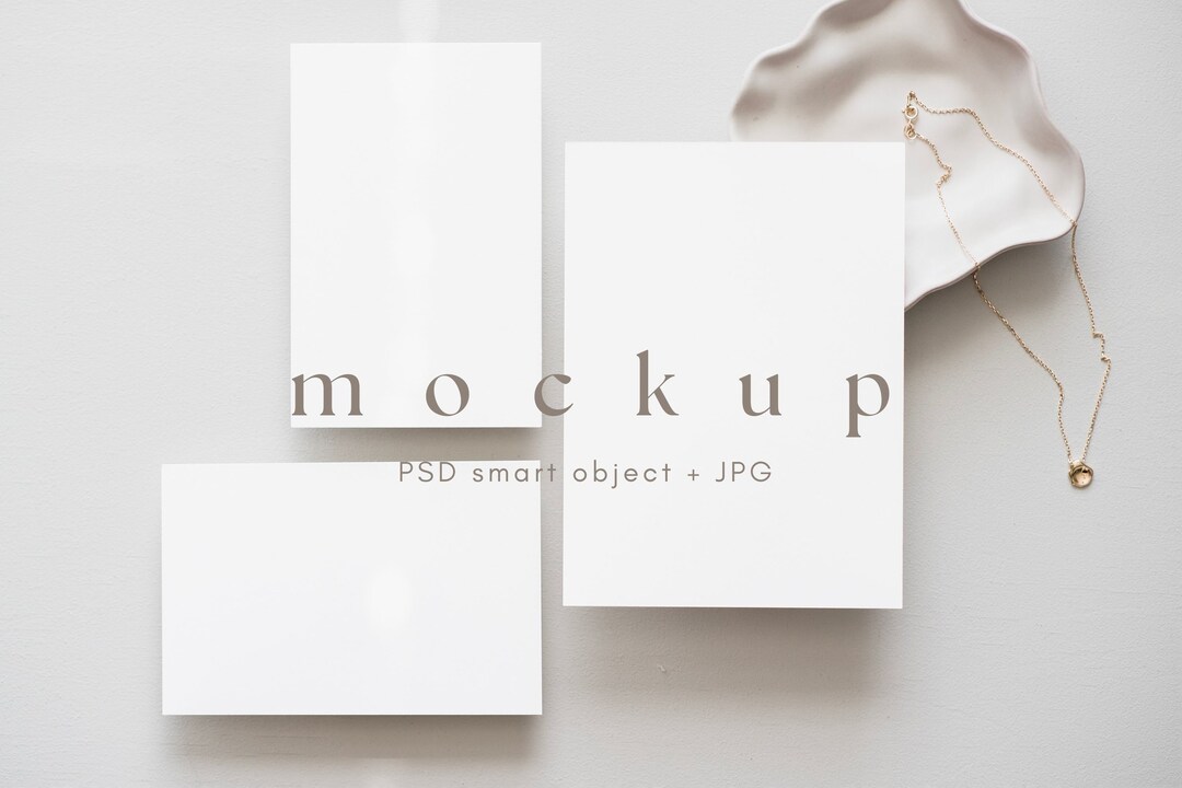 Invitation Suite Mockup 5x7 and 4x6 Card Mockups Simple Styled Wedding ...