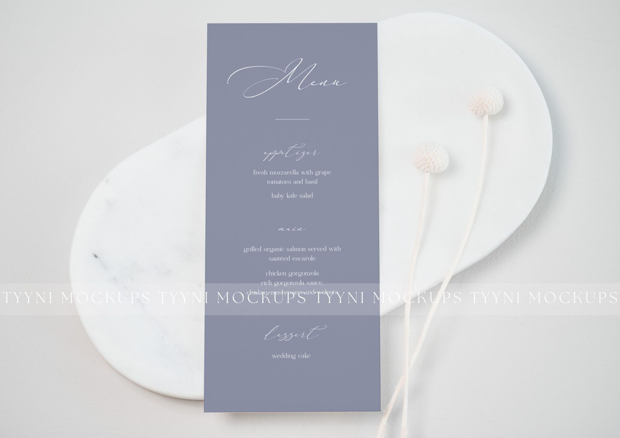Wedding Menu Mockup, Modern Dinner Menu Mock Up, 4x9 Mockups Instant ...