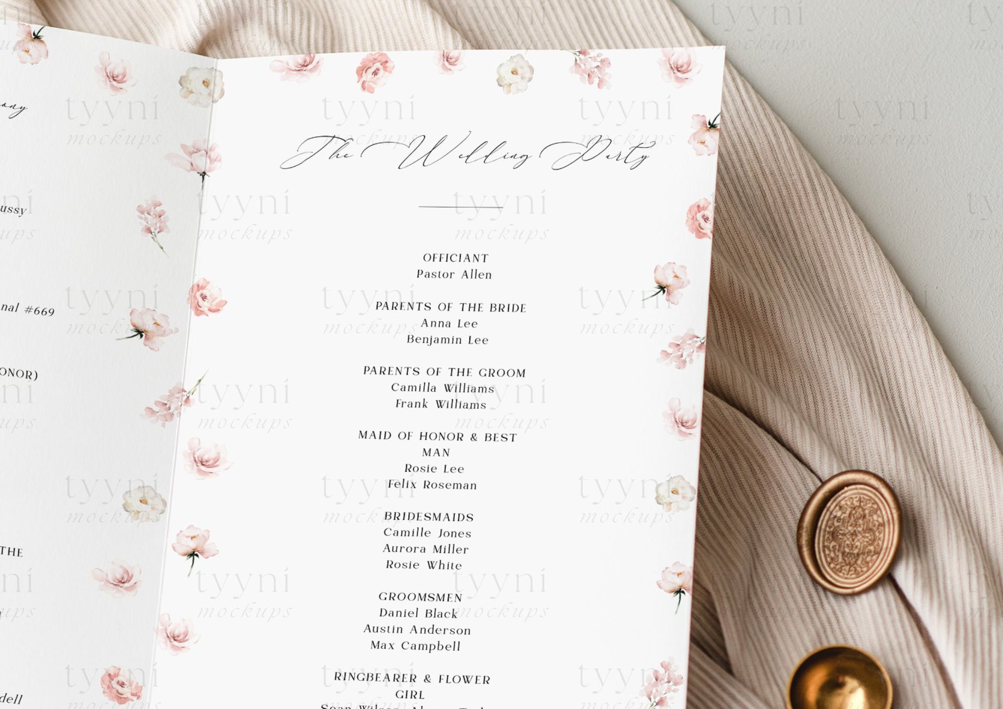 Folded Card Mockup 5x7 Folded Wedding Program Mockup Booklet - Etsy