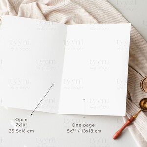 Folded Card Mockup 5x7, Folded Wedding Program Mockup, Booklet Mockup ...
