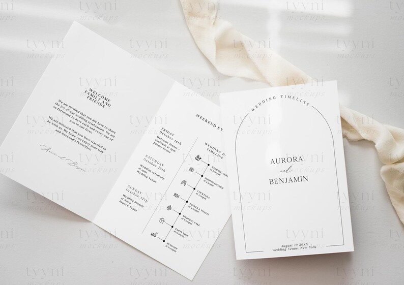 5x7 Folded Card Mockup Folded Wedding Program Mockup Booklet - Etsy