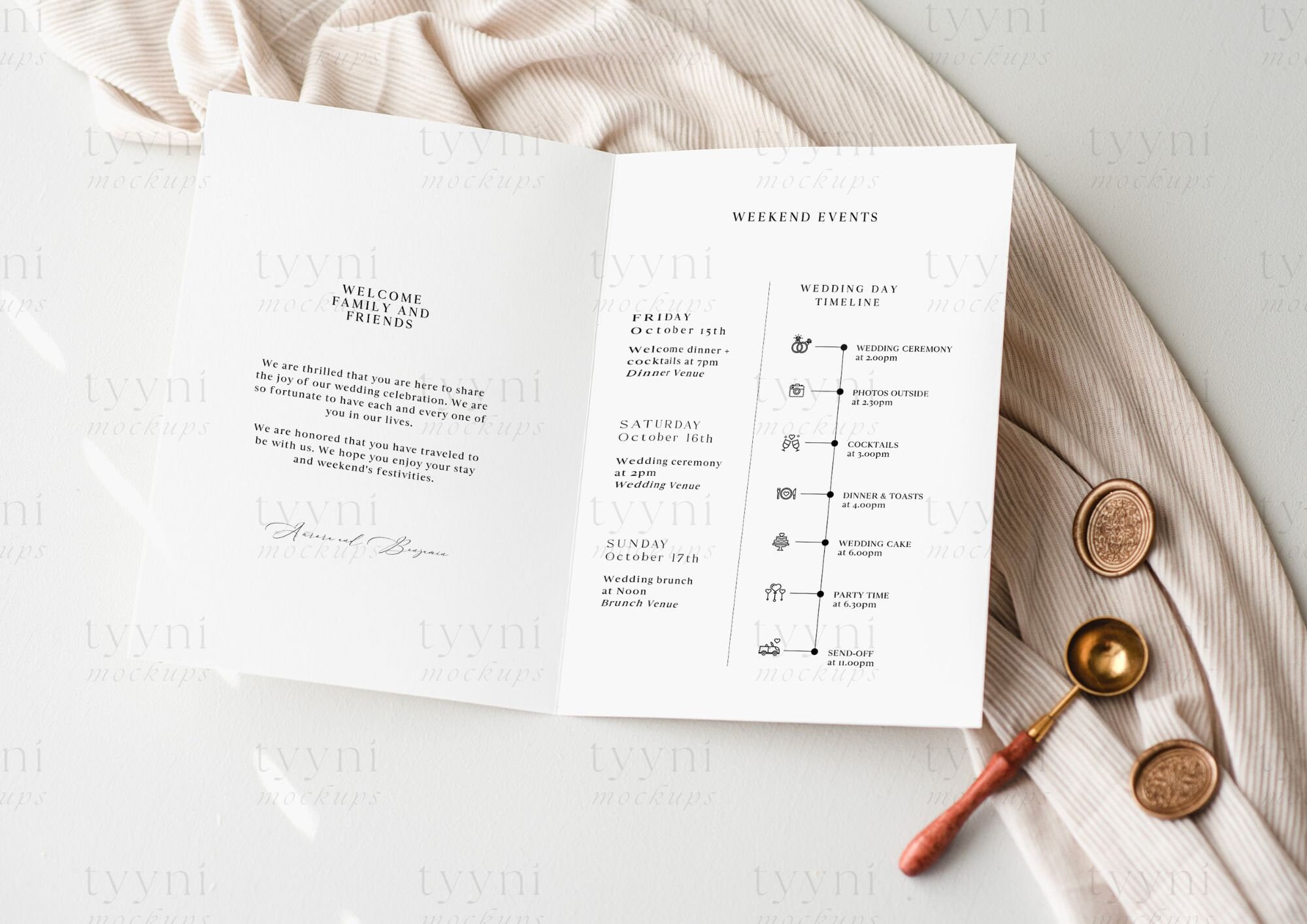 Folded Card Mockup 5x7 Folded Wedding Program Mockup Booklet - Etsy