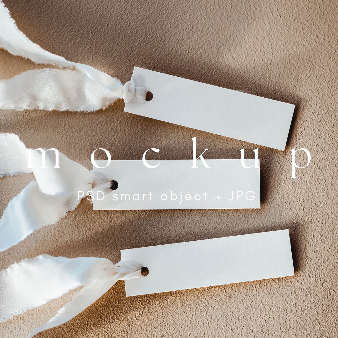 1x3.5 Narrow Place Card Mockup, Minimalist Skinny Place Card Mock Up ...