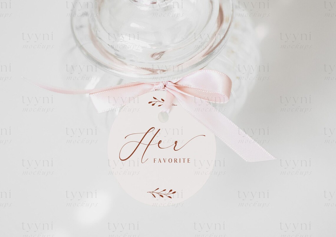 Round Favor Tag Mockup Boho Gift Tag Mockup Round Gift Label - Etsy