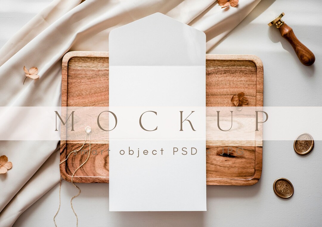 Folded Invitation Card Mockup All in One Wedding Invite - Etsy