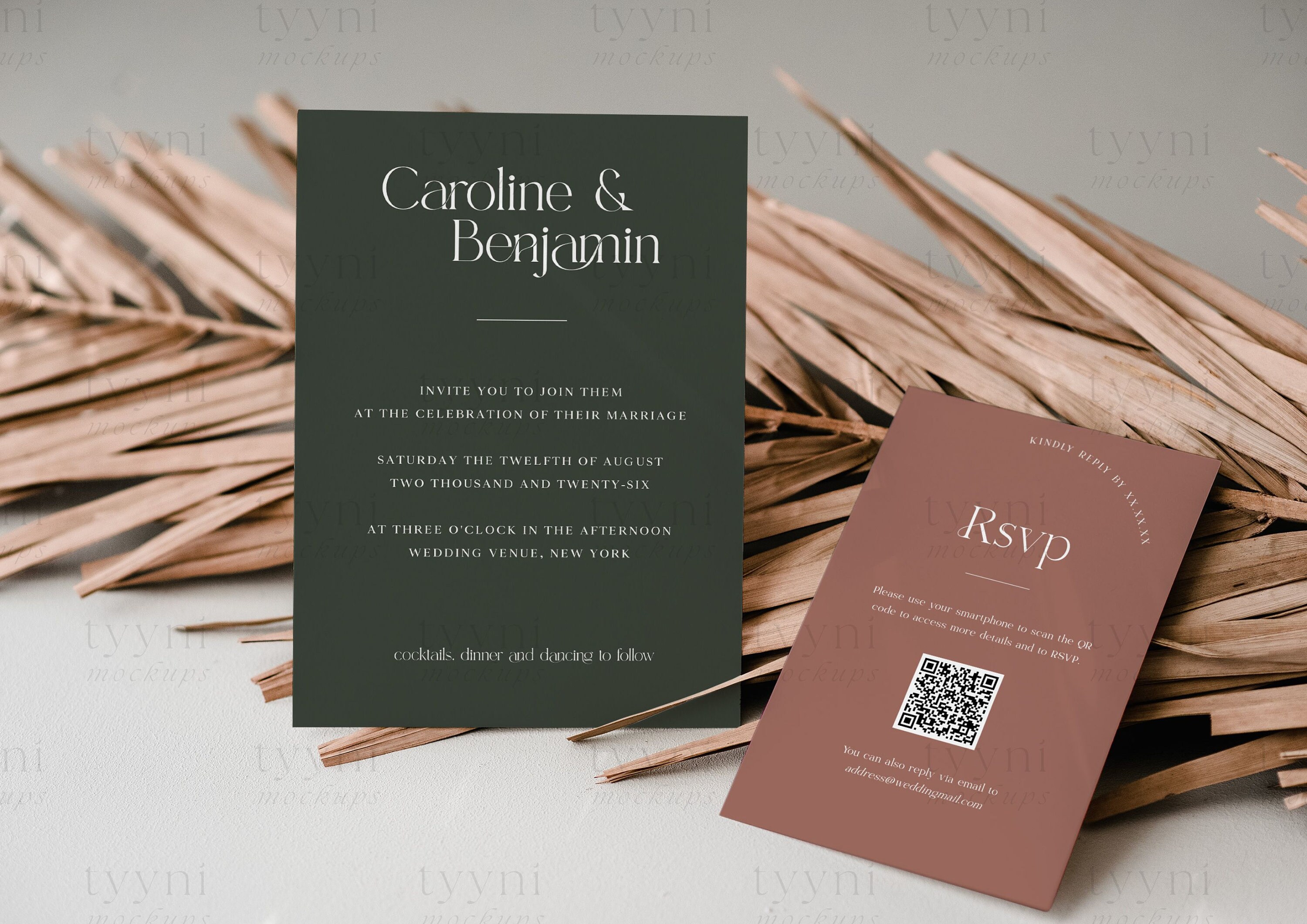 Invitation Suite Mockup Boho Wedding Mock up Neutral Card Mockup 5x7 ...