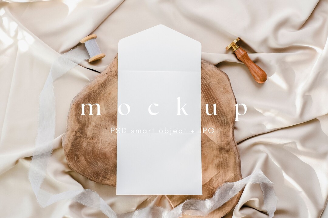 Folded Invitation Card Mockup, All in One Wedding Invite Mockup - Etsy