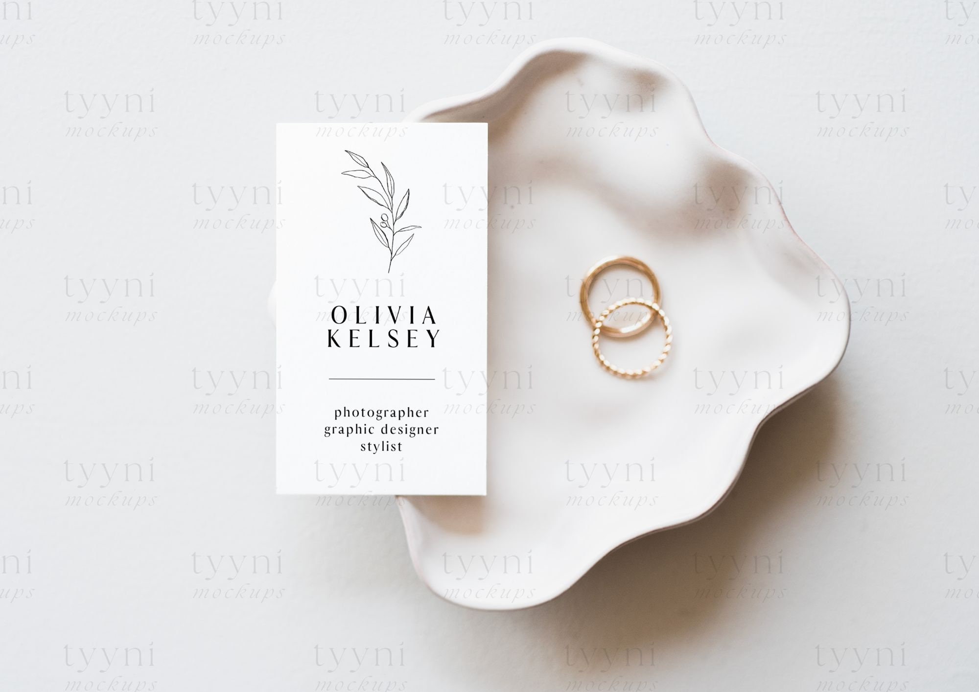 2x3.5 Vertical Business Card Mockup, Minimalist Place Card Mockup ...