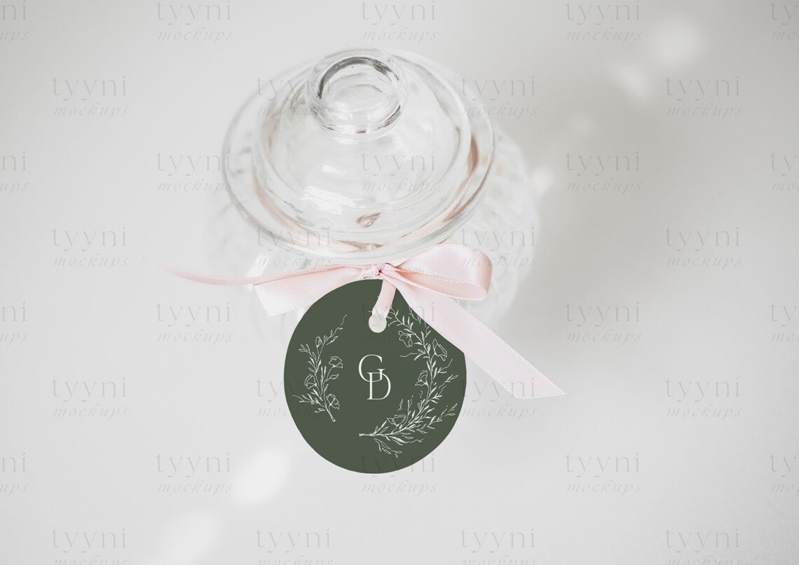 Round Favor Tag Mockup Boho Gift Tag Mockup Round Gift Label - Etsy