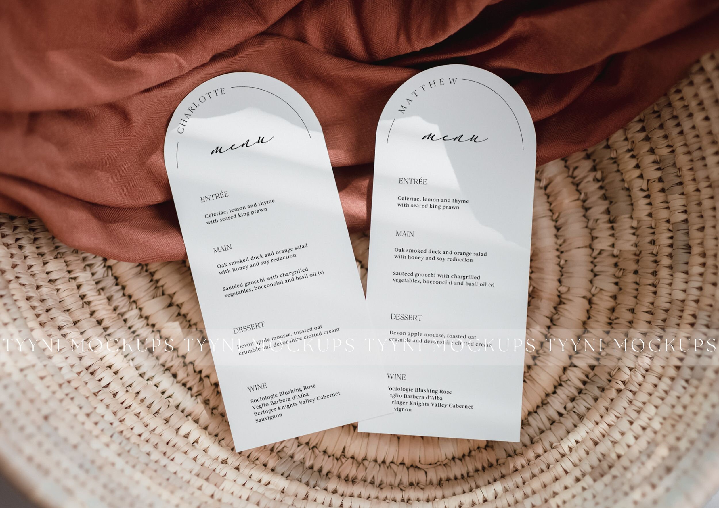 Arch Menu Card Mockup Set Double Boho Wedding Menu in Arch - Etsy