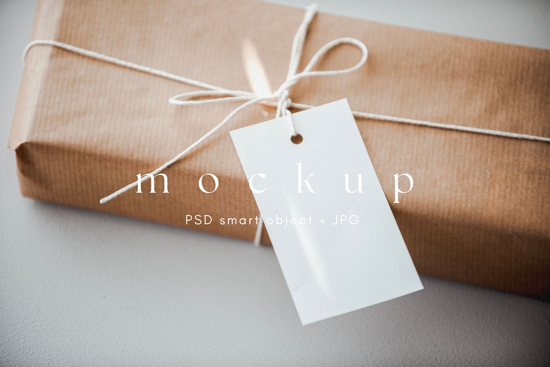 Gift Tag Mockup, Wedding Favor Tag Mock Up, Minimalist 2x3.5 Inch Label ...