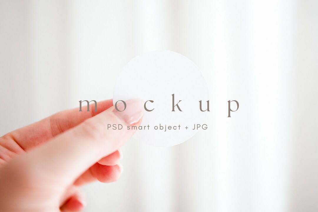 3x3 Round Sticker Mockup, Wedding Favor Tag Mock Up, Minimalist Circle ...