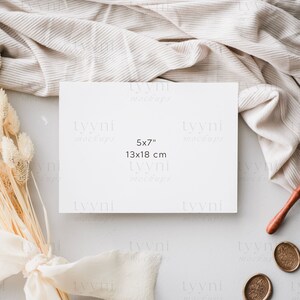 7x5 Invitation Card Mockup, Wedding Invitation, Horizontal Card Mockup ...