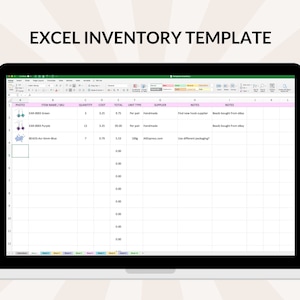 Excel Inventory Template Easy Instant Digital Download Sheet for Small ...