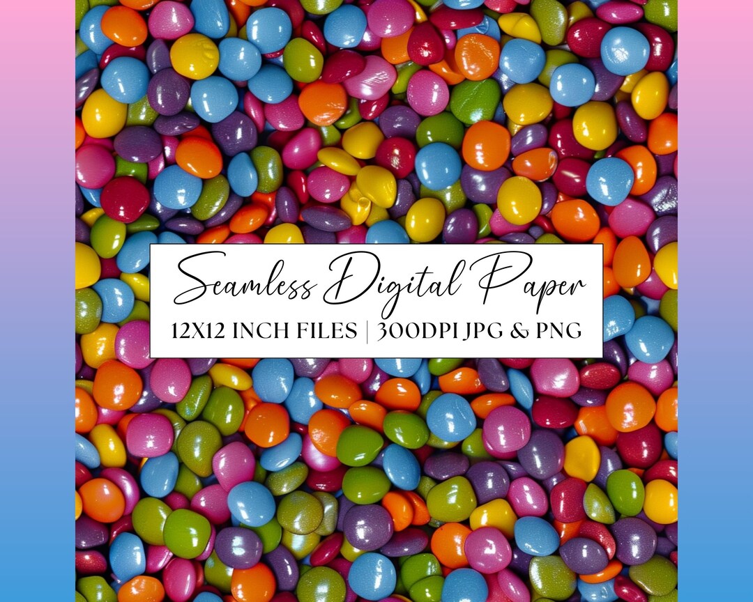 Bright Candy Digital Paper, Sweets Seamless Pattern, Children's Party ...
