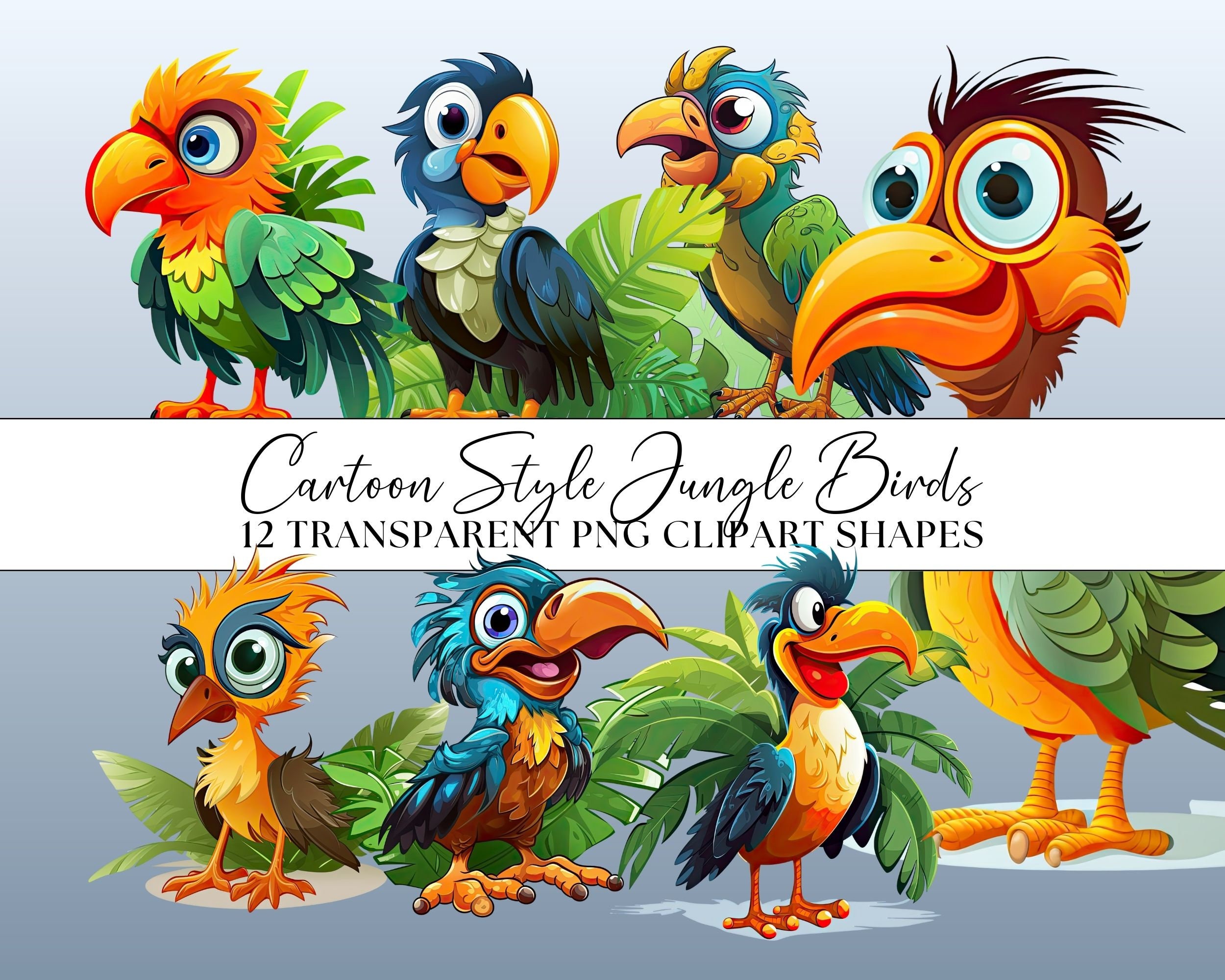 Cartoon Rainforest Birds