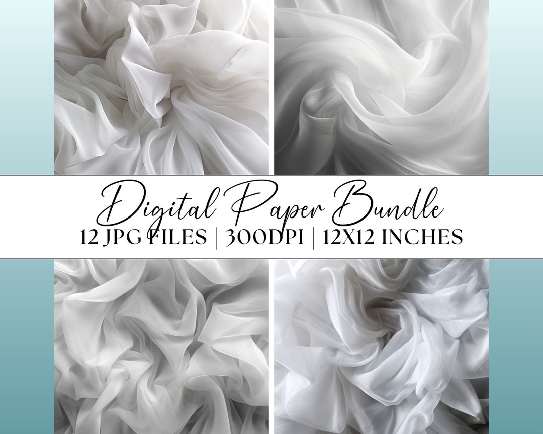 White Tulle Textures Digital Paper, Wedding Backgrounds Patterns ...
