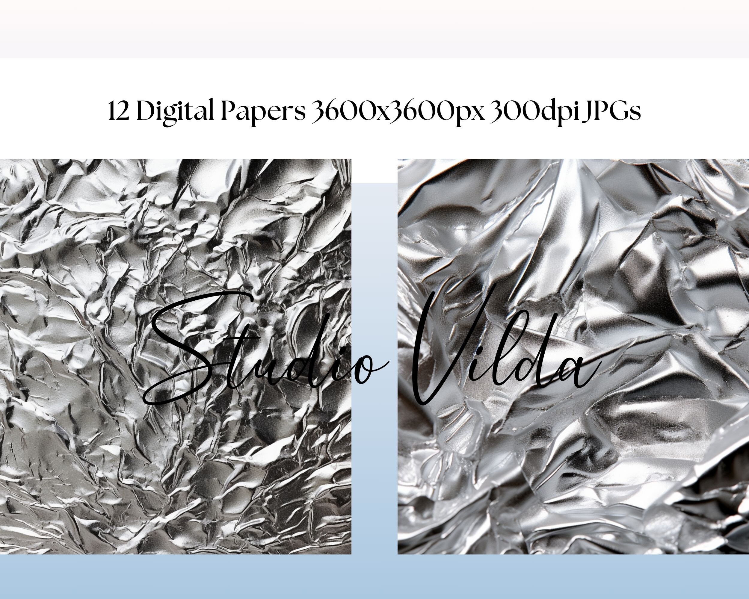 Metallic Digital Paper, Shiny Silver Texture, 12x JPG Shimmer Backdrop ...