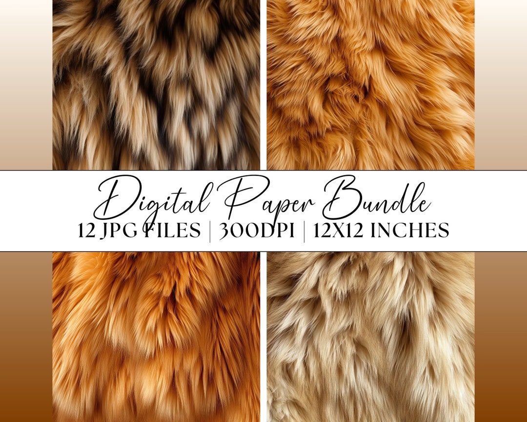 Fur Texture Digital Papers, 12x JPG Patterns Clipart Instant Download ...