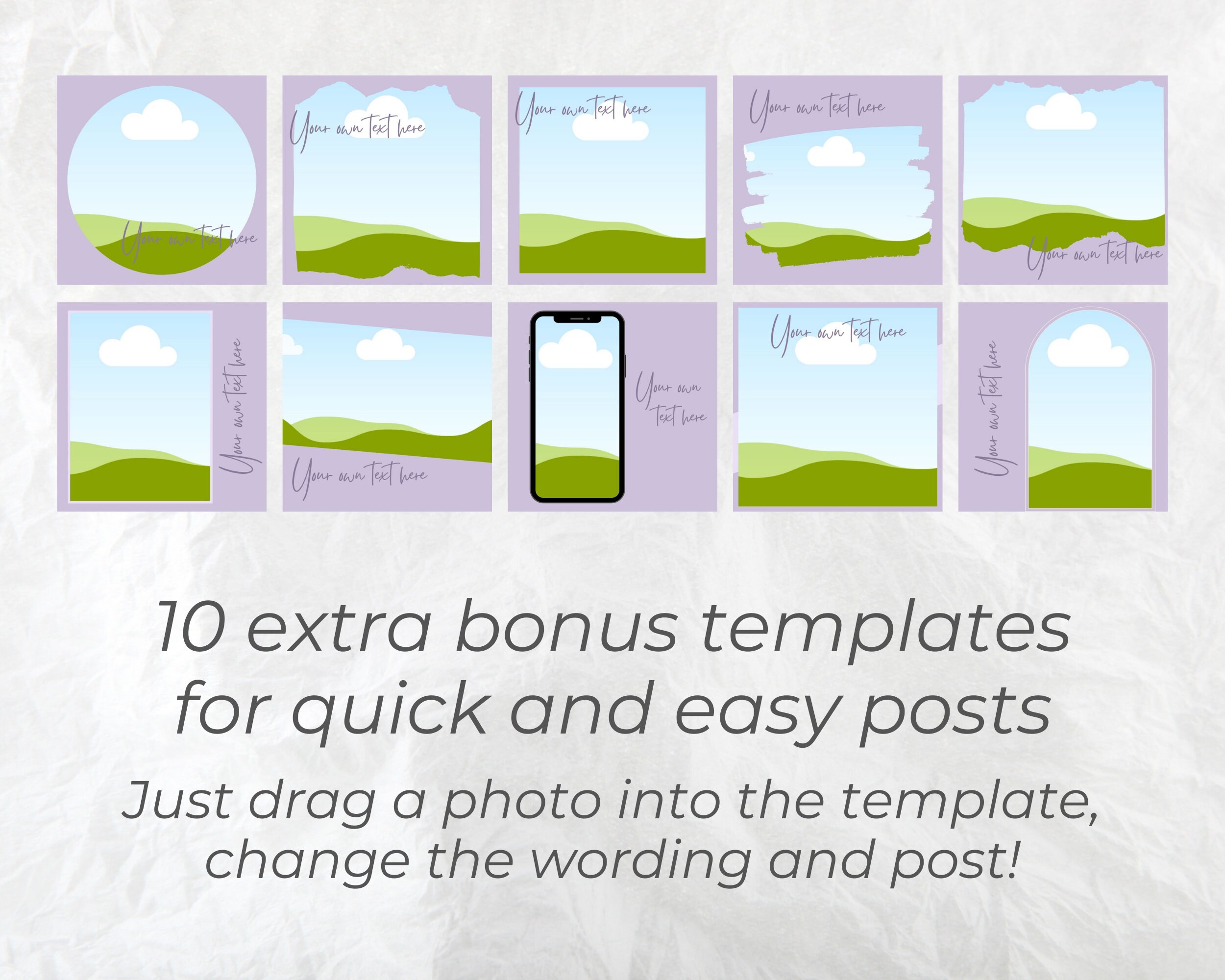 120 Purple Instagram Post Templates | Lilac Insta Posts | Editable in ...