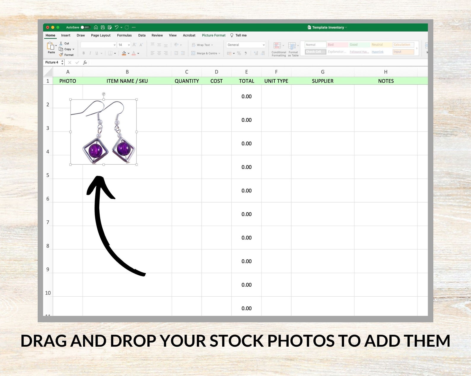 Excel Inventory Template Easy Instant Digital Download Sheet for Small ...