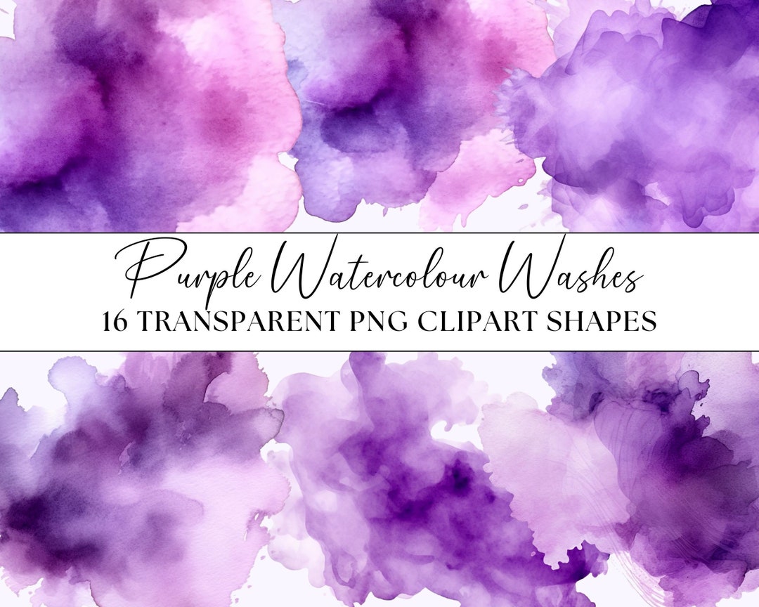 Purple Watercolour Washes, PNG Clipart Splashes Shapes Objects 16 ...