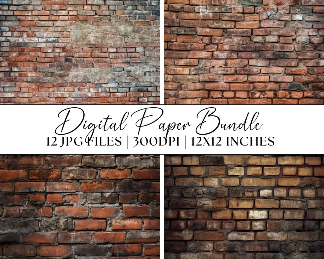 Brick Wall Digital Paper Rough Texture Blocks Patina Backdrop - Etsy