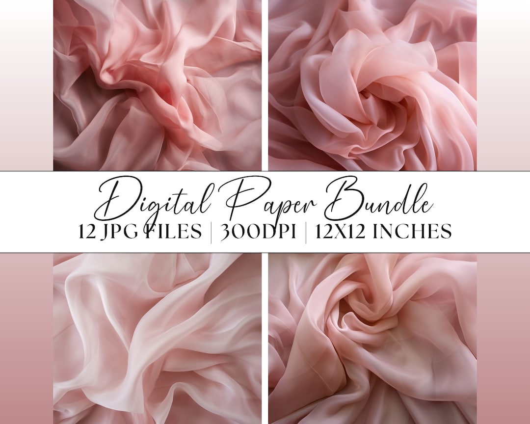 Organza Textures Digital Paper, Pastel Pink Wedding Backgrounds ...