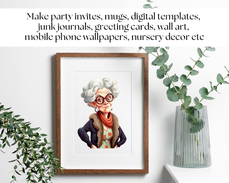 Little Old Ladies Clipart, Fashionable Lady Cartoon Senior Citizen ...