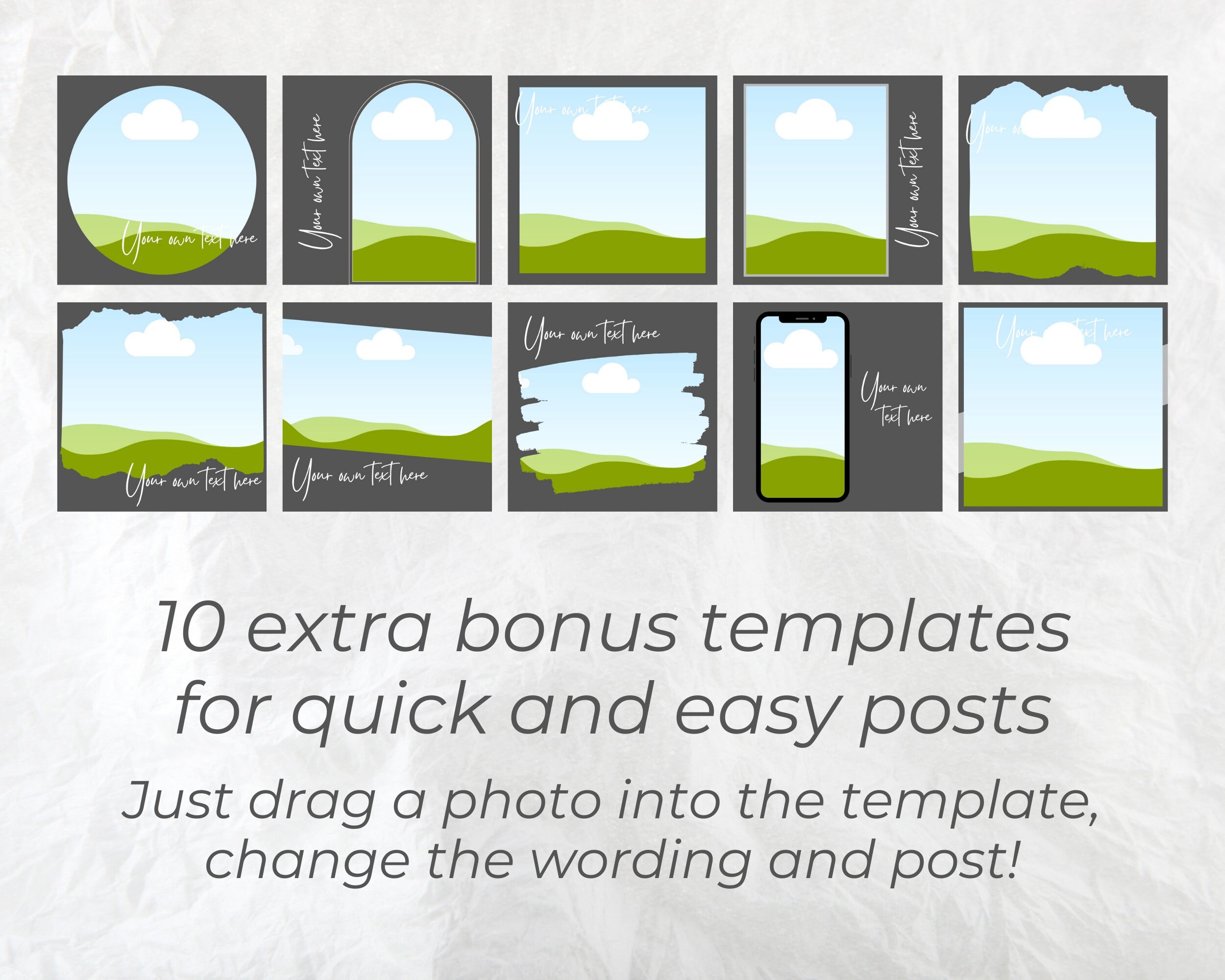 120 Grey Instagram Post Templates Dark Grey Insta Posts Editable in ...