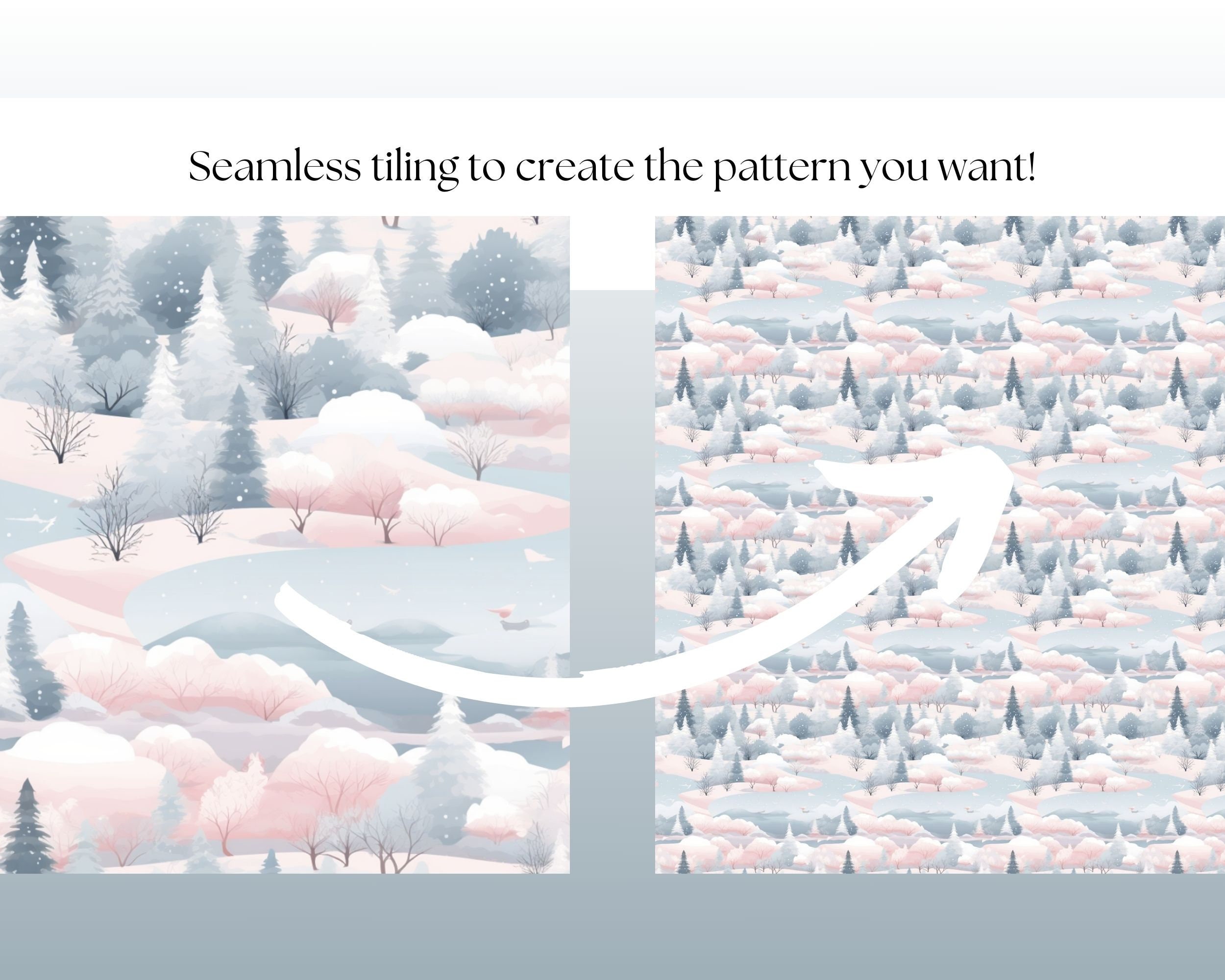Pink Snow Digital Paper, Winter Theme Seamless Pattern, Christmas ...