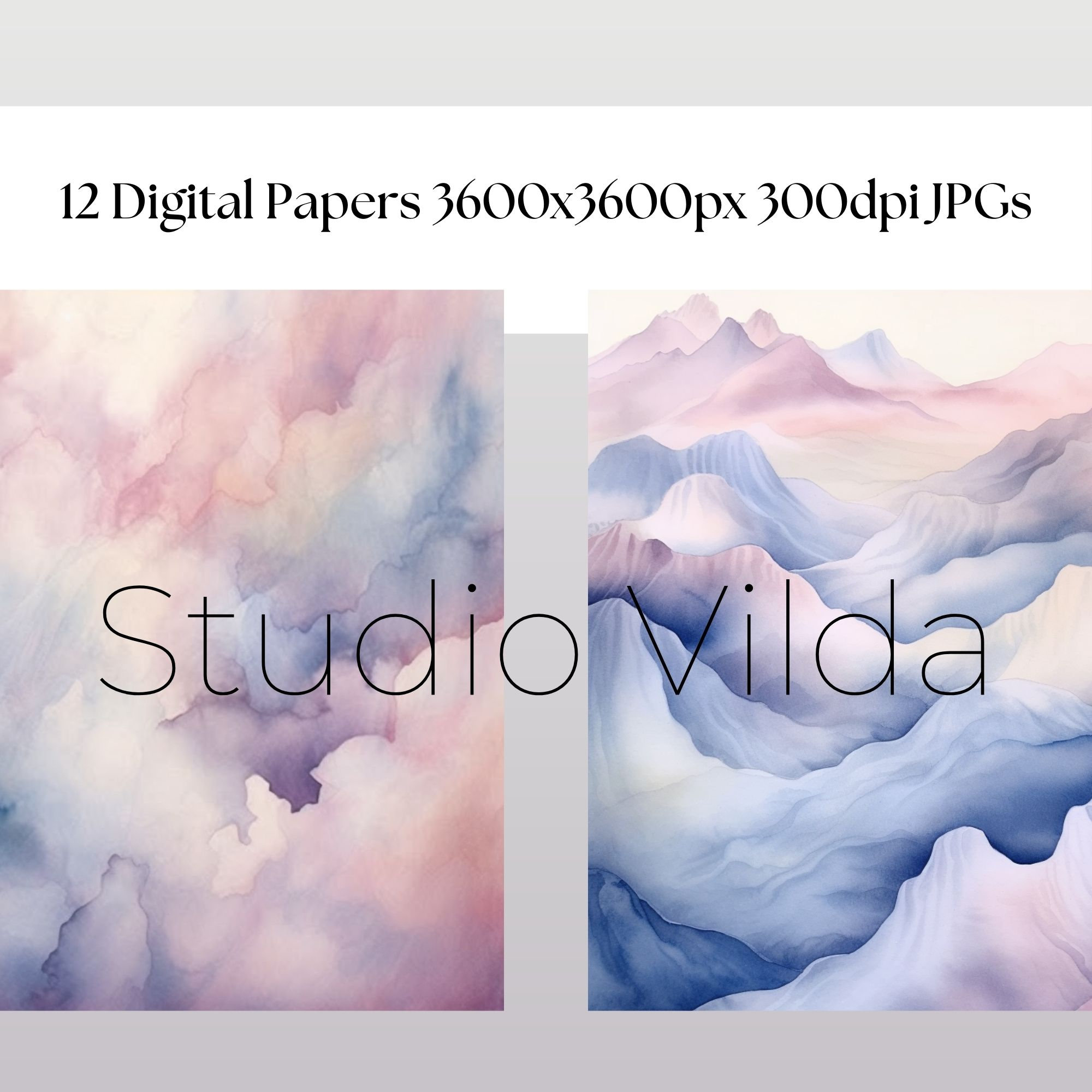 Pastel Rainbow Watercolor Digital Paper 12x JPG Patterns - Etsy