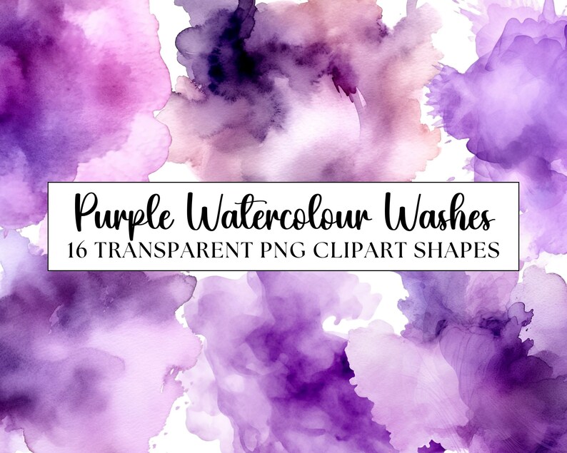 Purple Watercolour Washes, PNG Clipart Splashes Shapes Objects 16 ...