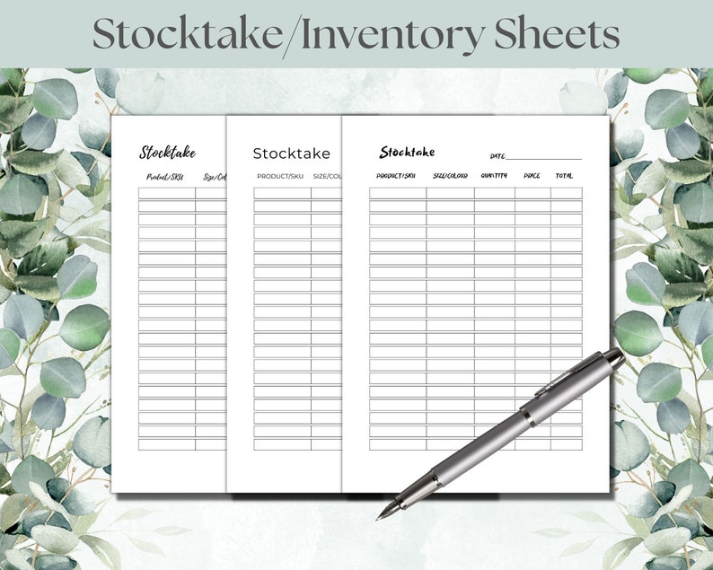 Basic Inventory Log | Printable Stocktake Sheet | Stock Tracker for ...