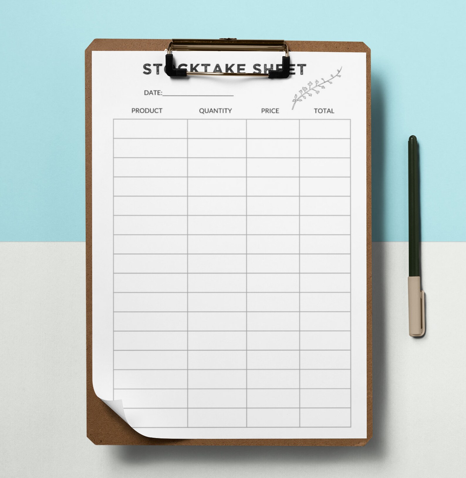 Printable Stocktake Sheet Basic Inventory Log Digital Download A4 A5 US ...