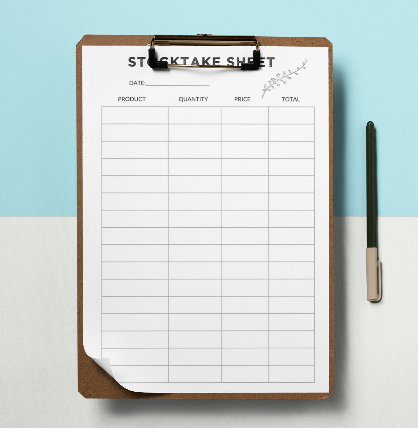 Printable Stocktake Sheet Basic Inventory Log Digital Download A4 A5 US ...