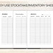 Basic Inventory Log | Printable Stocktake Sheet | Stock Tracker for ...