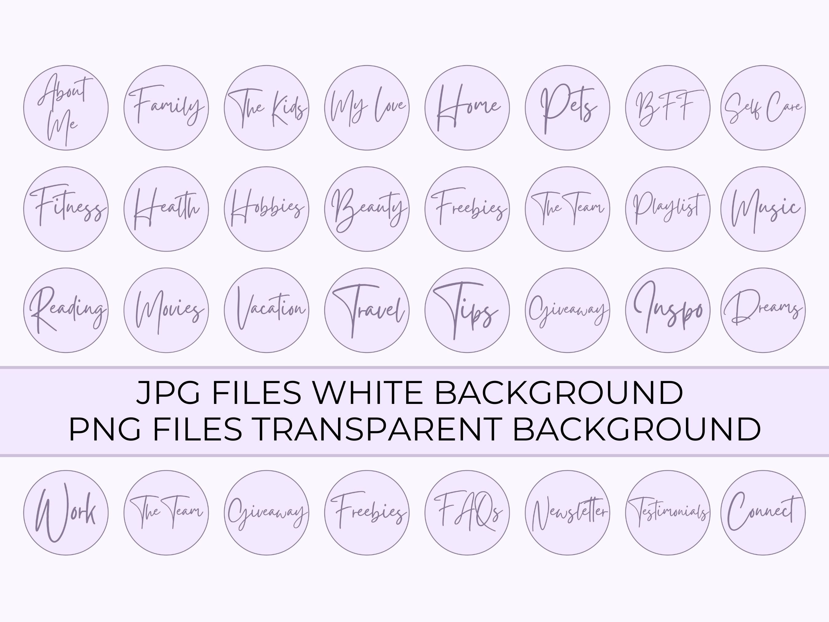 Editable Instagram Story Highlight Covers, Lilac Word Icon Bundle ...
