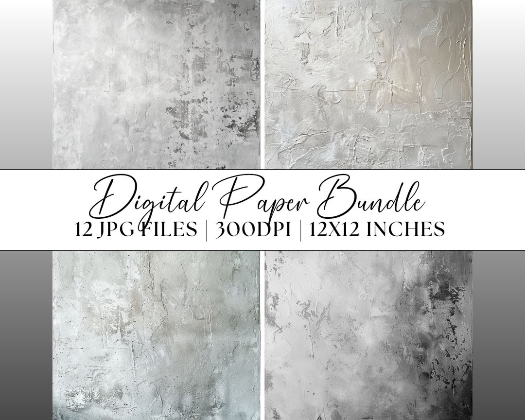 Grey Textures Digital Paper, 12x JPG Patterns Clipart, Abstract Rough ...