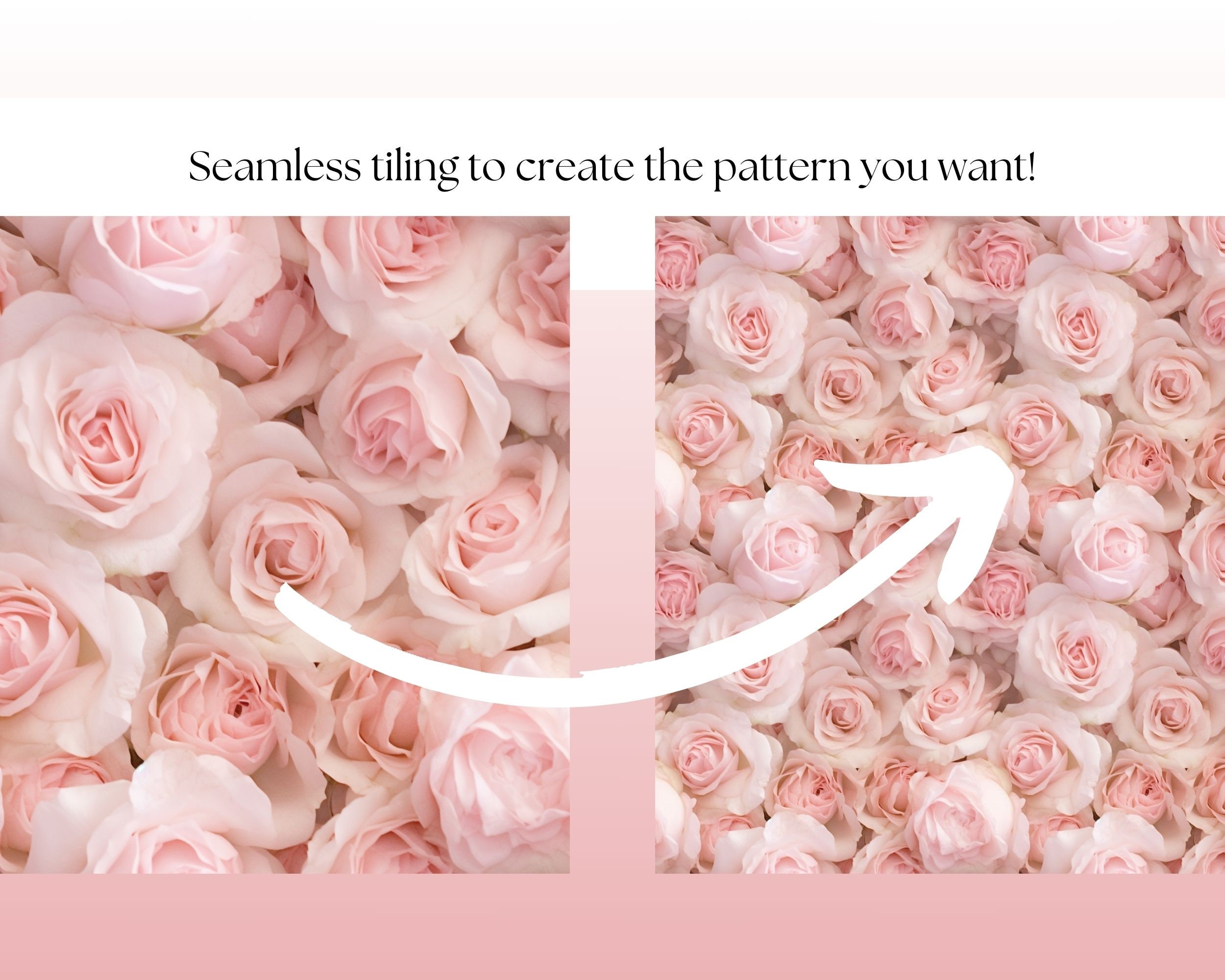 Pastel Pink Roses Digital Paper, Pink Rose Seamless Pattern, Wedding ...