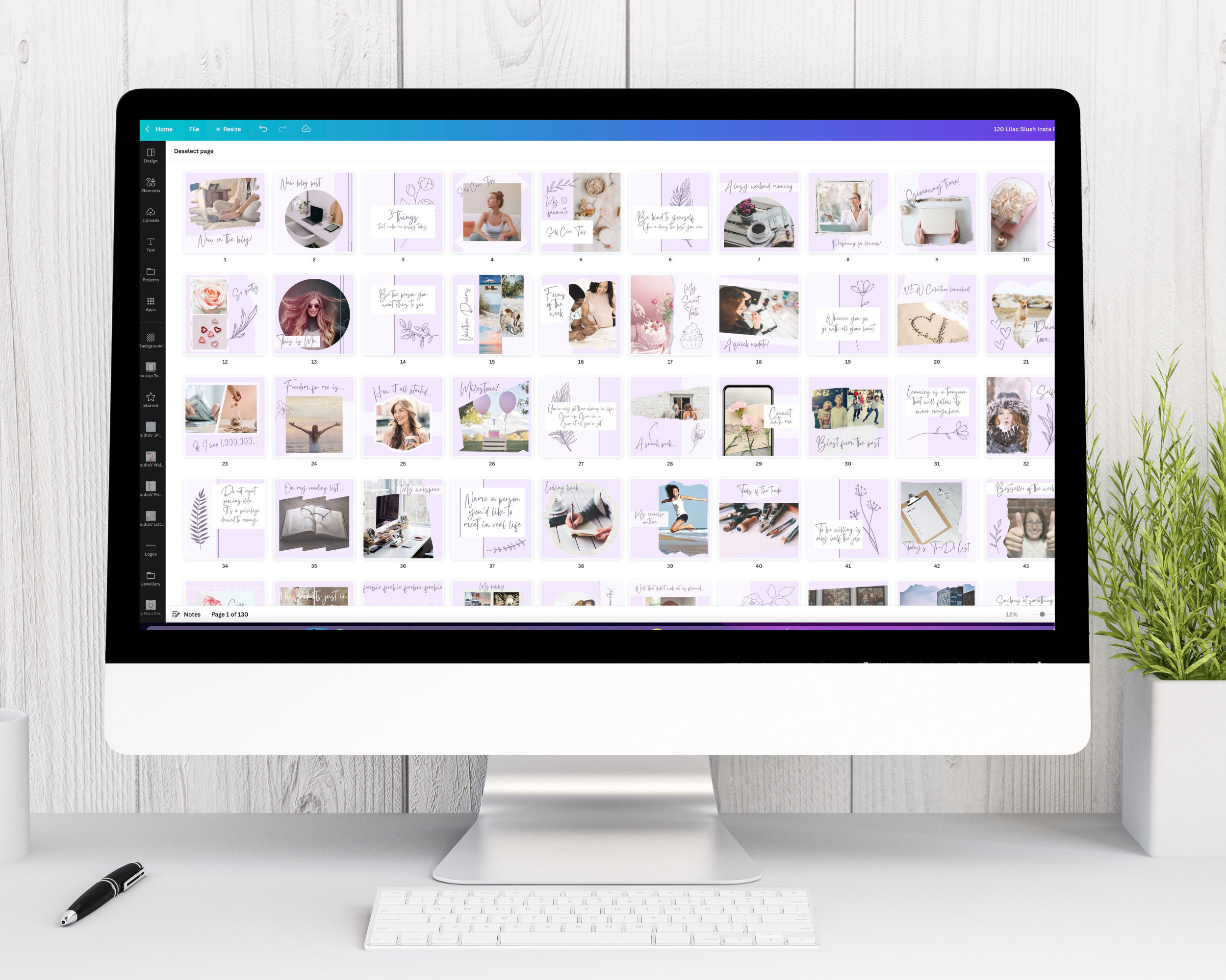 120 Lilac Instagram Post Templates Light Purple Insta Posts Editable in ...