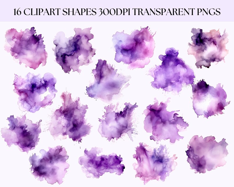 Purple Watercolour Washes, PNG Clipart Splashes Shapes Objects 16 ...