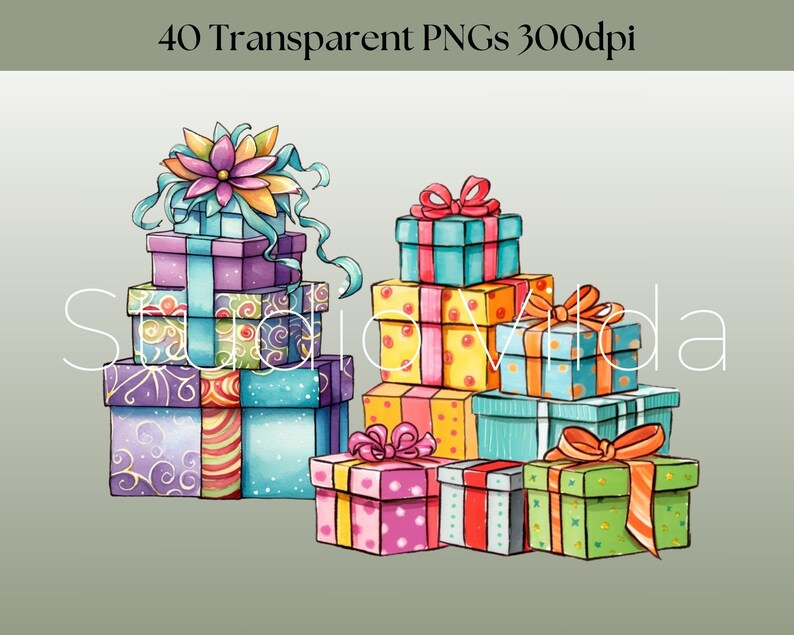 Gift Boxes Clipart, Cartoon Style Transparent 40x PNG Shapes Bundle ...