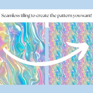 Metallic Rainbow Digital Paper, Iridescent Pastel Seamless Pattern ...