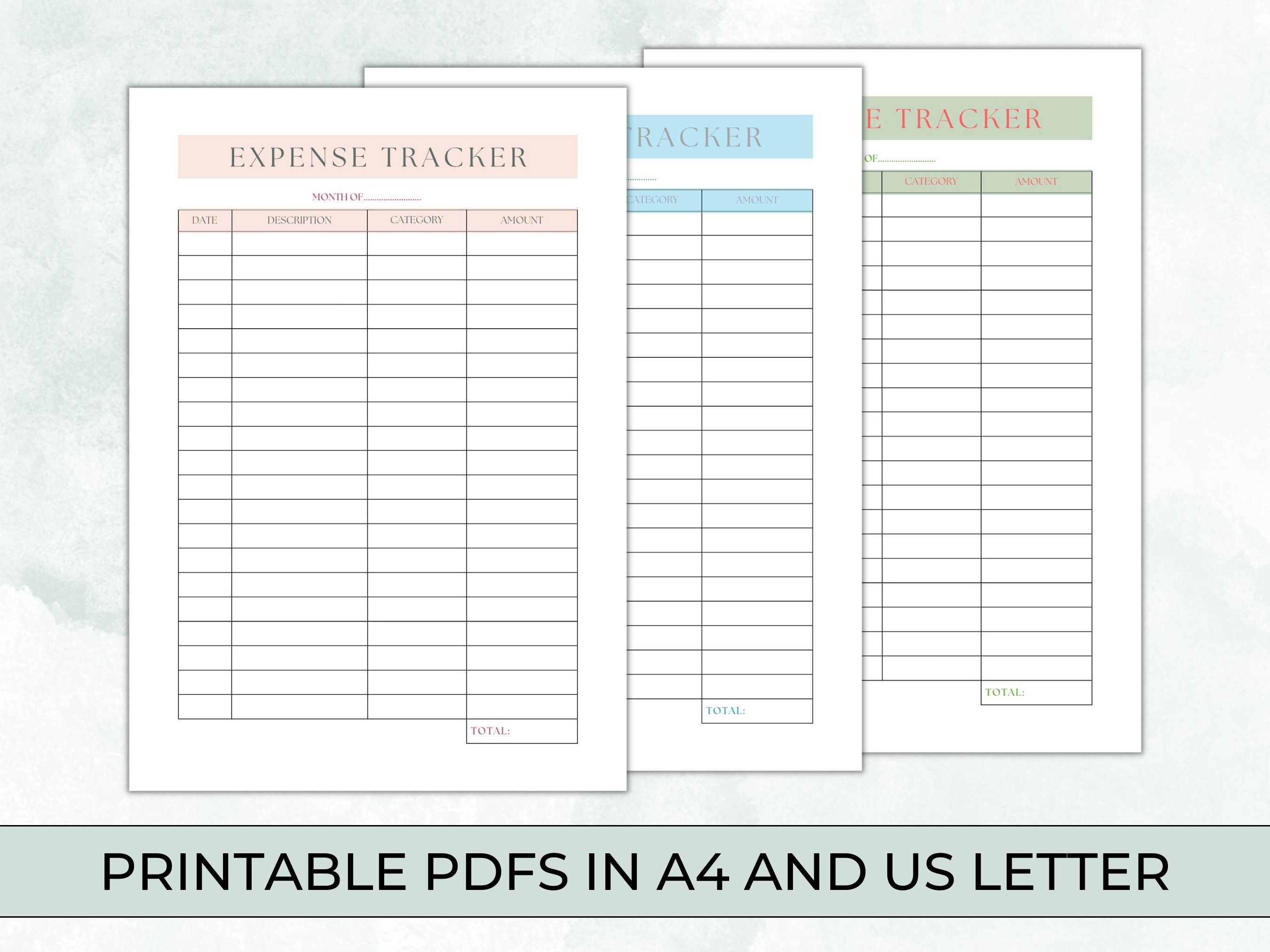 Printable Monthly Expense Tracker, Minimalist Budget Tracker, Digital ...
