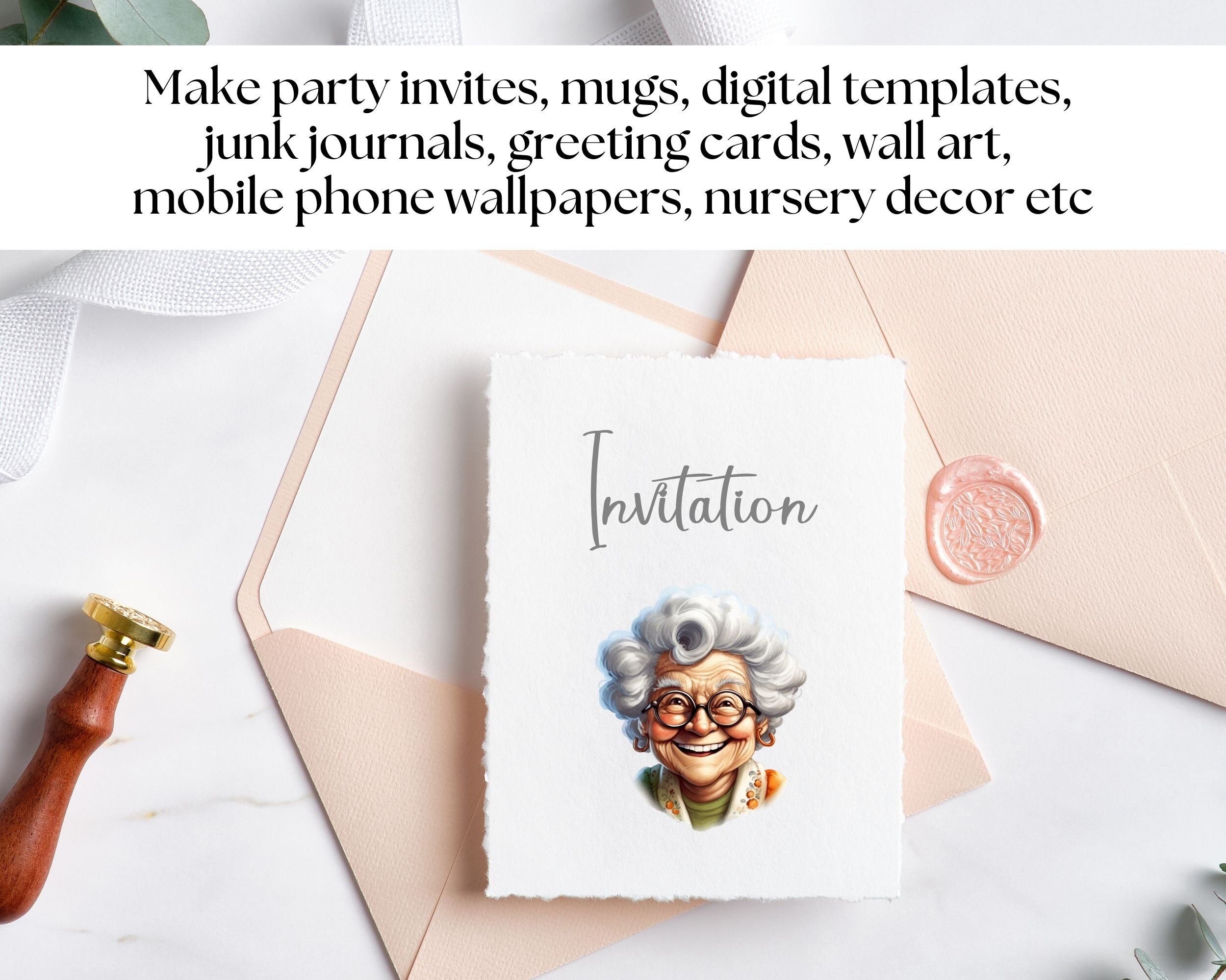 Little Old Ladies Clipart, Fashionable Lady Cartoon Senior Citizen ...