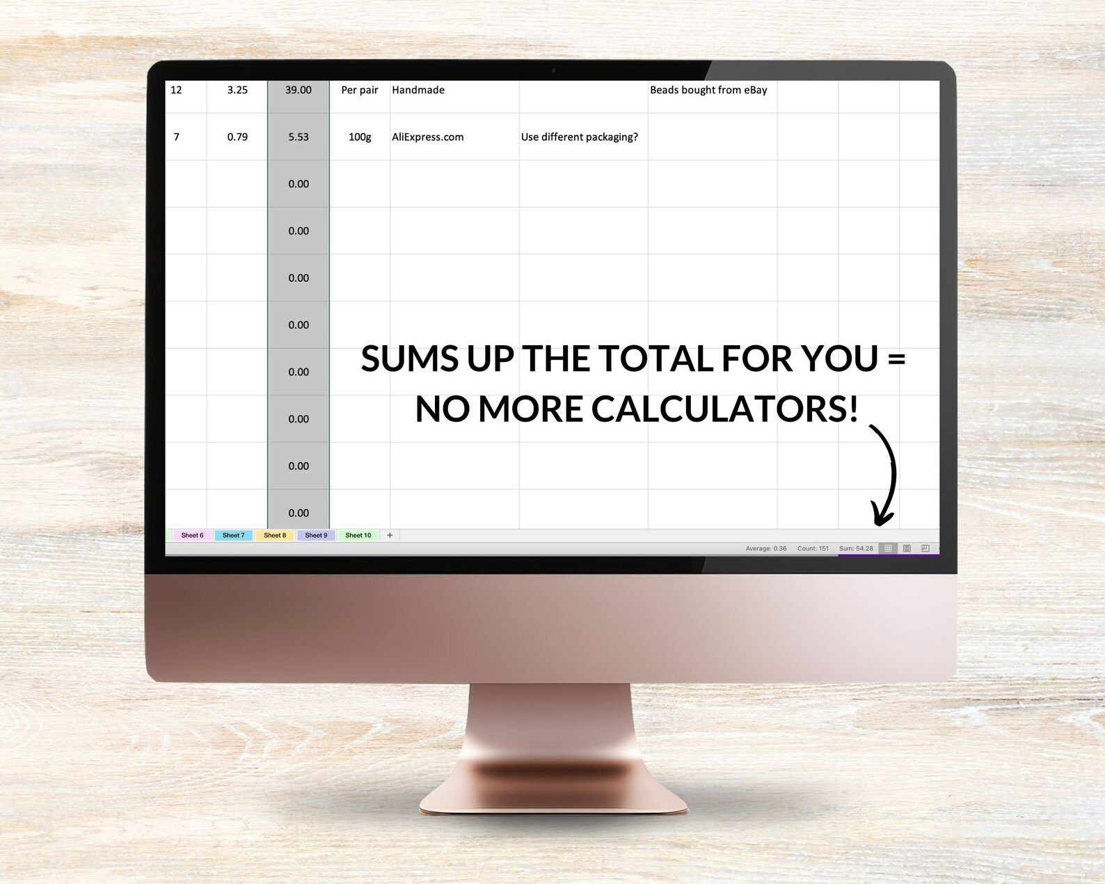 Easy Excel Inventory Template Instant Digital Download Sheet for Small ...