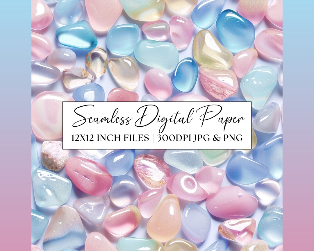 Sea Glass Digital Paper, Pastel Beach Seamless Pattern, Ocean Theme ...